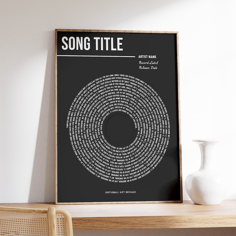 Song Lyric Poster A1 - Etsy