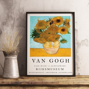 Van Gogh Exhibition Poster, Sunflowers, Wall Art Decor, Scenery, Nature ...