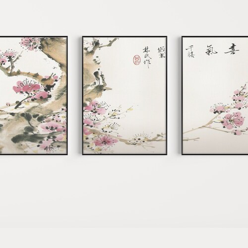Japanese Set of 3 Posters Japanese Art Print Set Japanese - Etsy