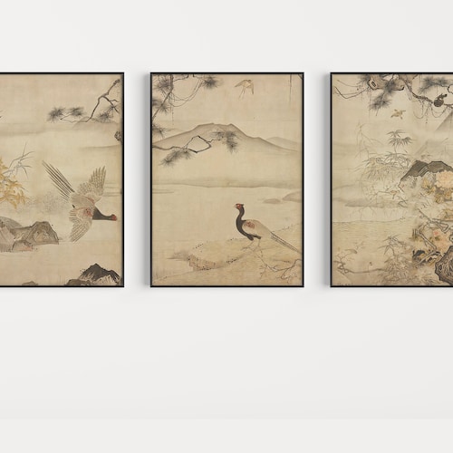 Japanese Set of 3 Posters Japanese Art Print Set Japanese - Etsy