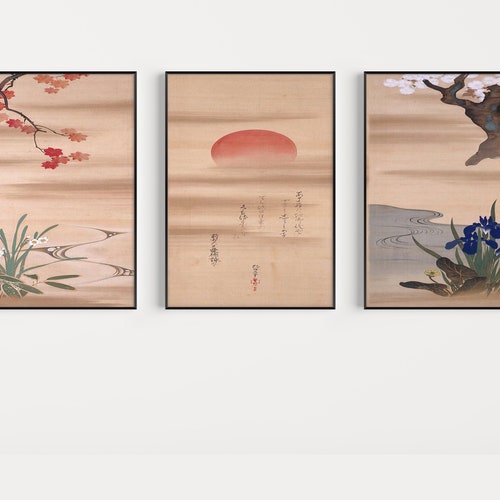 Japanese Set of 3 Posters Japanese Art Print Set Japanese - Etsy