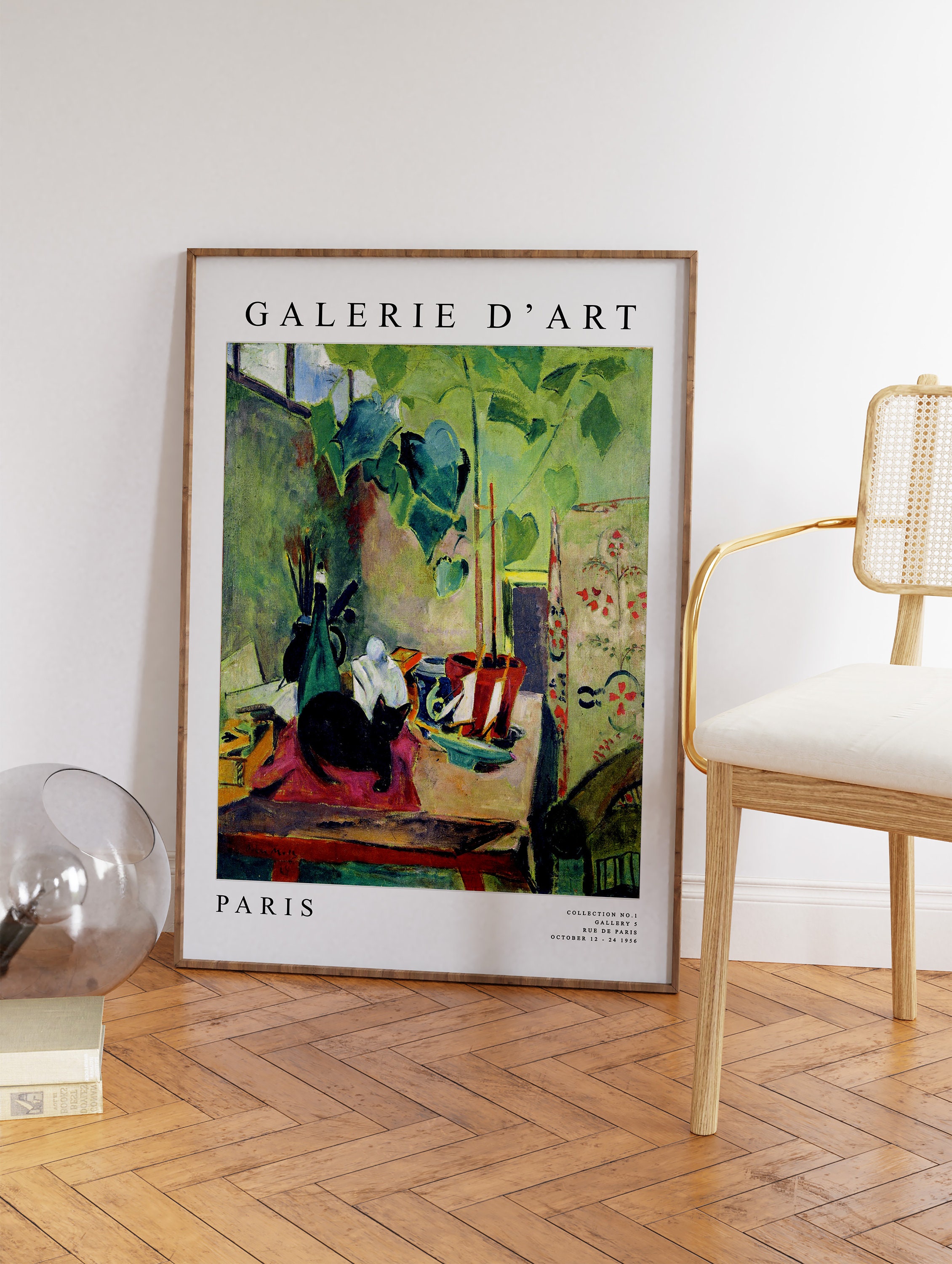Oskar Moll Exhibition Poster Cat With House Plant Cat Print - Etsy