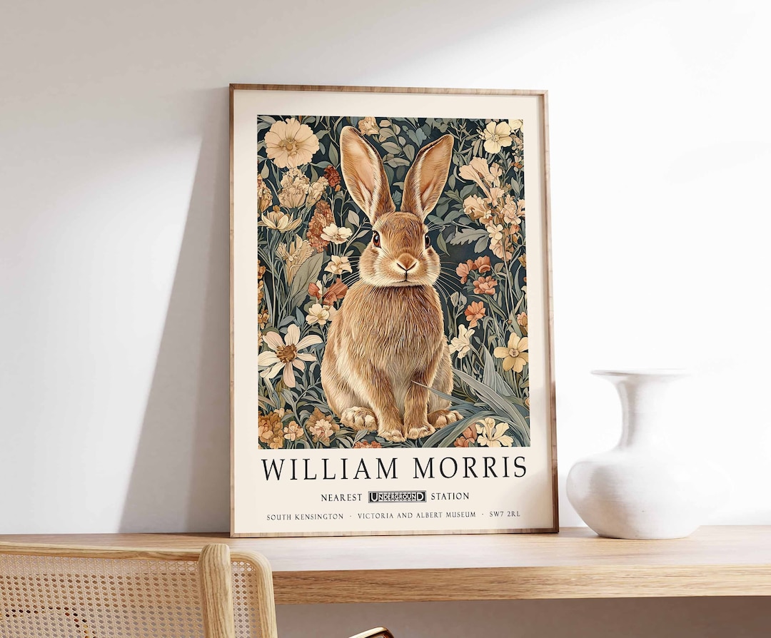 William Morris Print, Rabbit Poster, William Morris Poster, Botanical ...