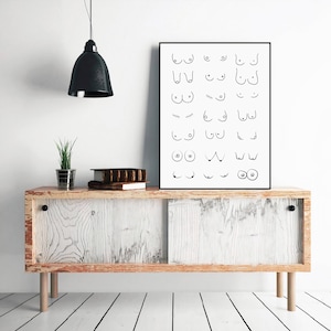 Boob Poster, Boob Print, Breasts Print, Breasts Poster, Female Body Art ...