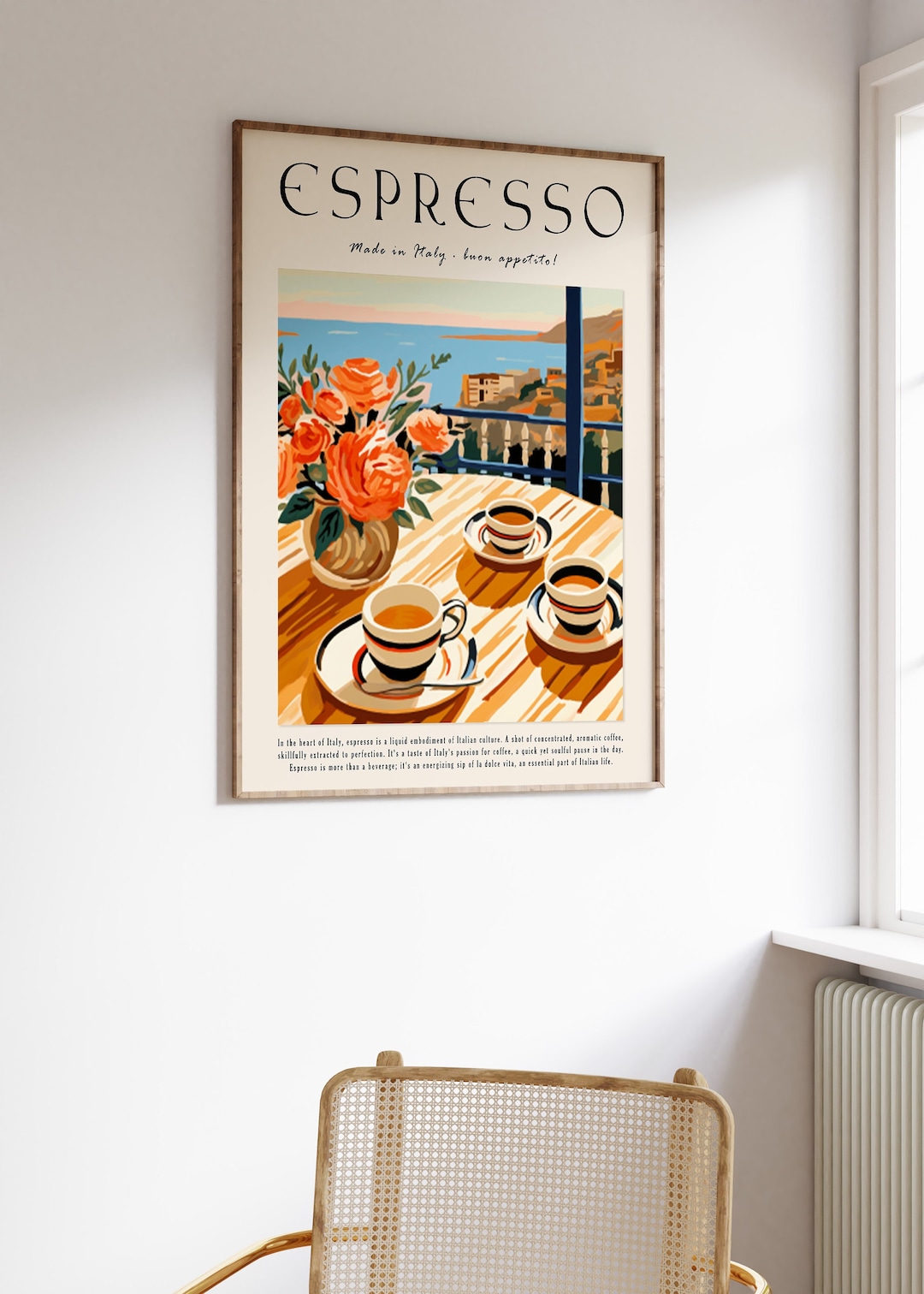 Italian Espresso Coffee Poster, Retro Kitchen Print - Etsy