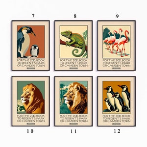 Vintage London Zoo Poster Sets, Retro Museum Print, Vintage Museum ...