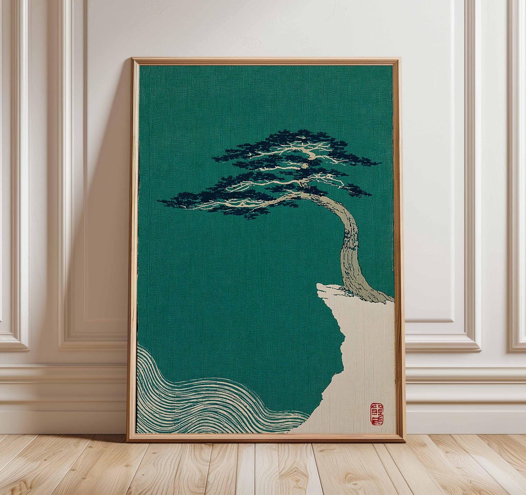 Japanese Tree Print, Minimalist Zen Coastal Wall Art - Etsy