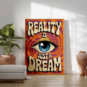 Affirmation Poster, 70s Poster, Retro Wall Art, Boho Wall Art, Hippie ...