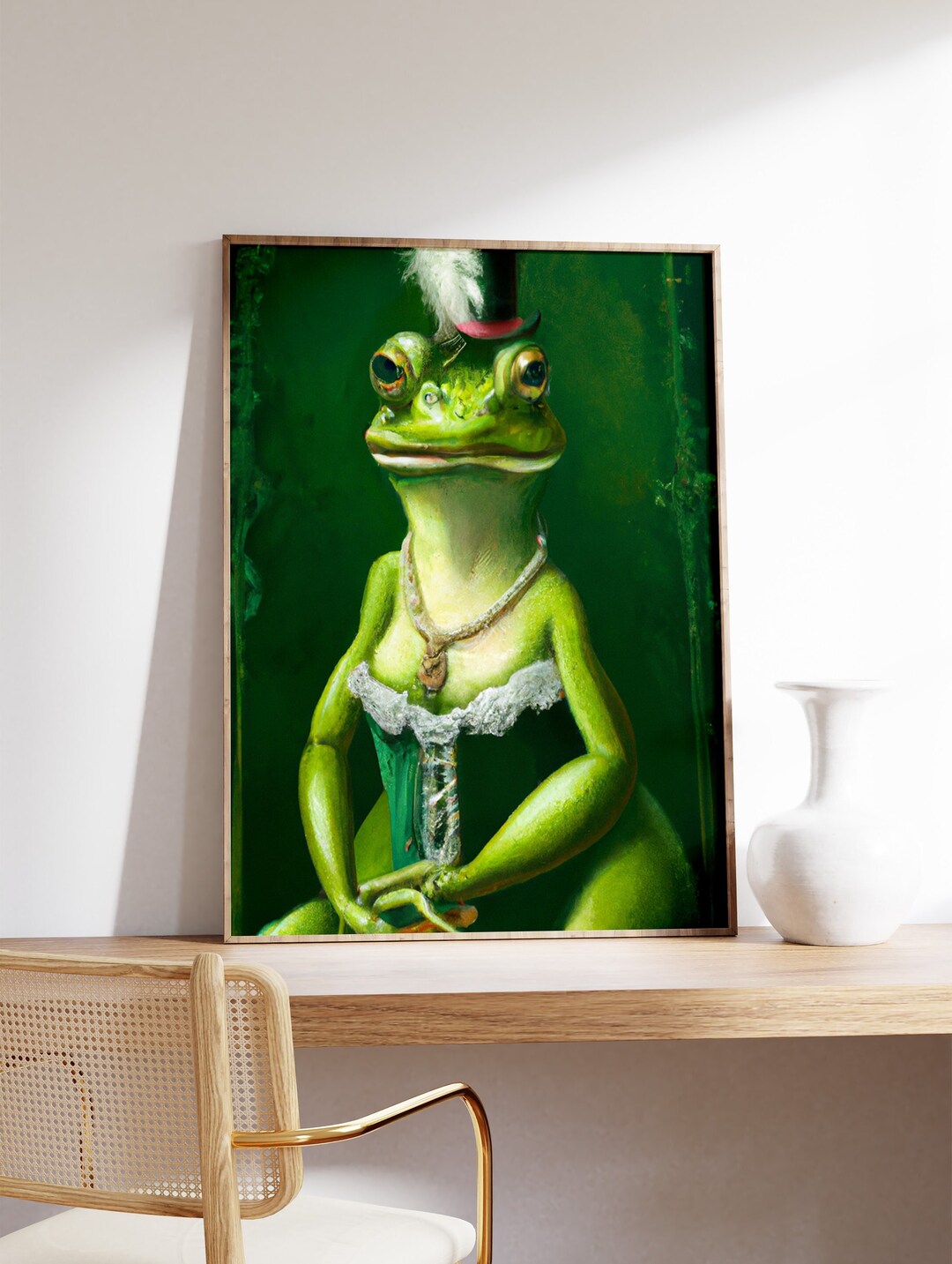 Vintage Frog Portrait, Renaissance Style Print, Funny Poster, Animal ...