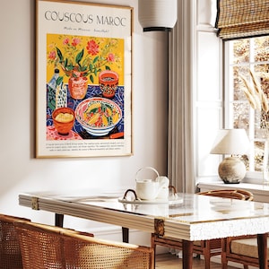 Moroccan Food Poster, Moroccan Food Print, Couscous Poster, Middle ...