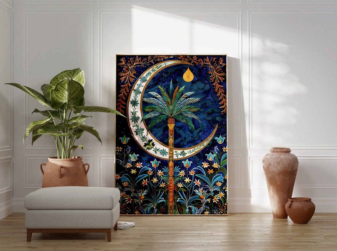 Islamic Floral Art Poster, Traditional Islamic Print, Islamic Artwork ...
