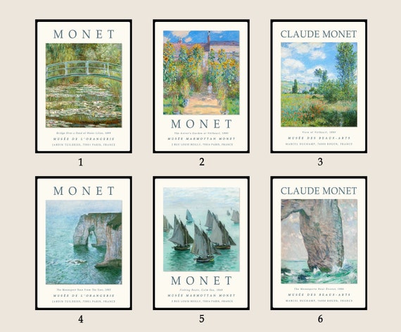 Monet Poster Sets Claude Monet Print Floral Art Floral | Etsy