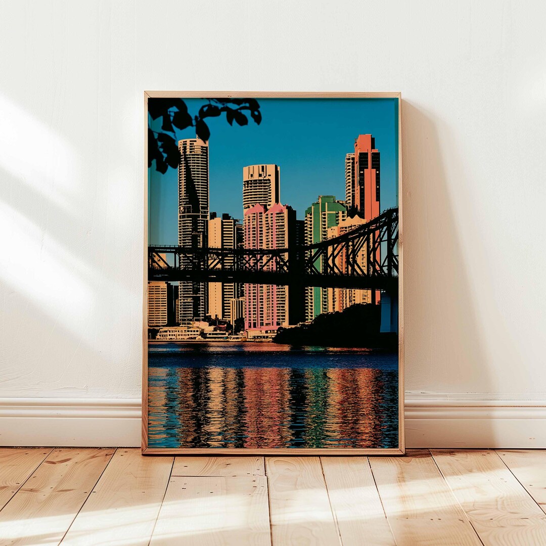 Brisbane Poster, Australia Wall Art, Brisbane Prints, Cityscape Poster ...