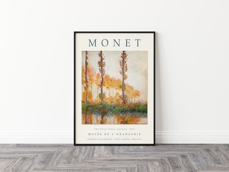 Claude Monet Poster the Three Trees Autumn Monet Print - Etsy