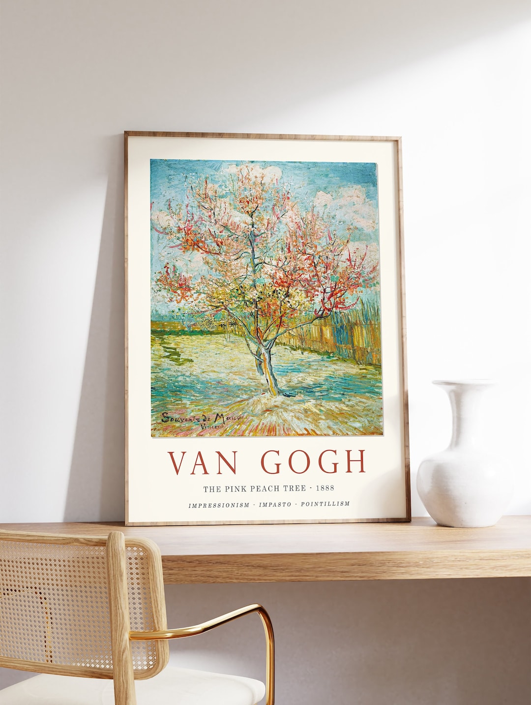 Van Gogh Art Print, the Pink Peach Tree, Van Gogh Poster, Famous ...