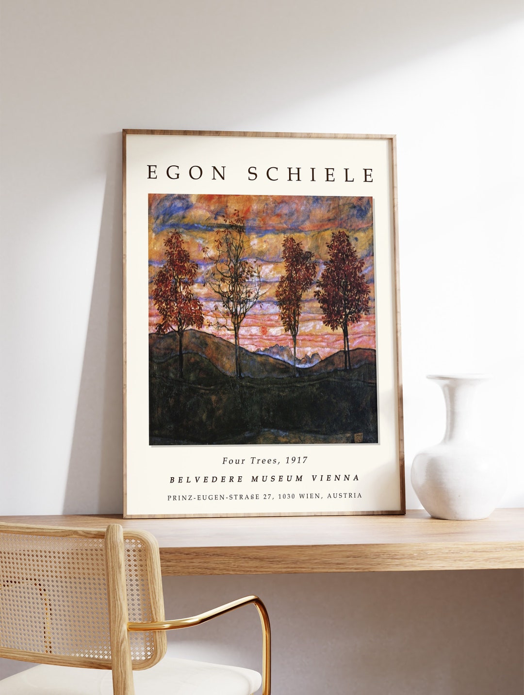 Egon Schiele Four Trees Exhibition Poster, Egon Schiele Art Print ...