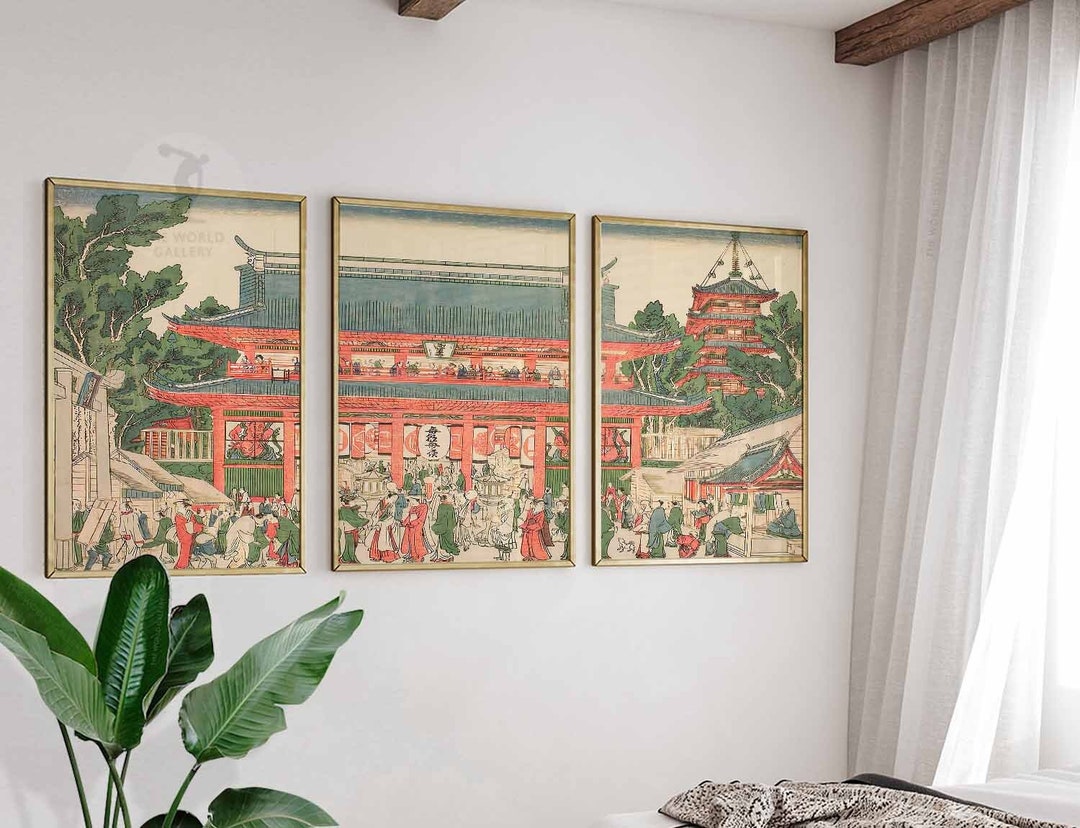 Chinese Set of 3 Posters, Chinese Art, Japanese Art Print, Oriental ...