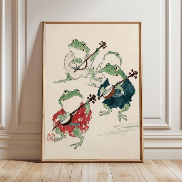 Frog Band Print - Etsy UK