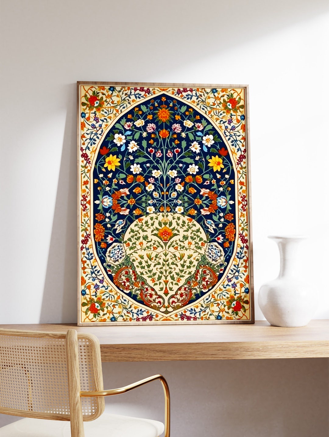 Islamic Floral Art Poster, Traditional Islamic Pattern Print, Islamic ...
