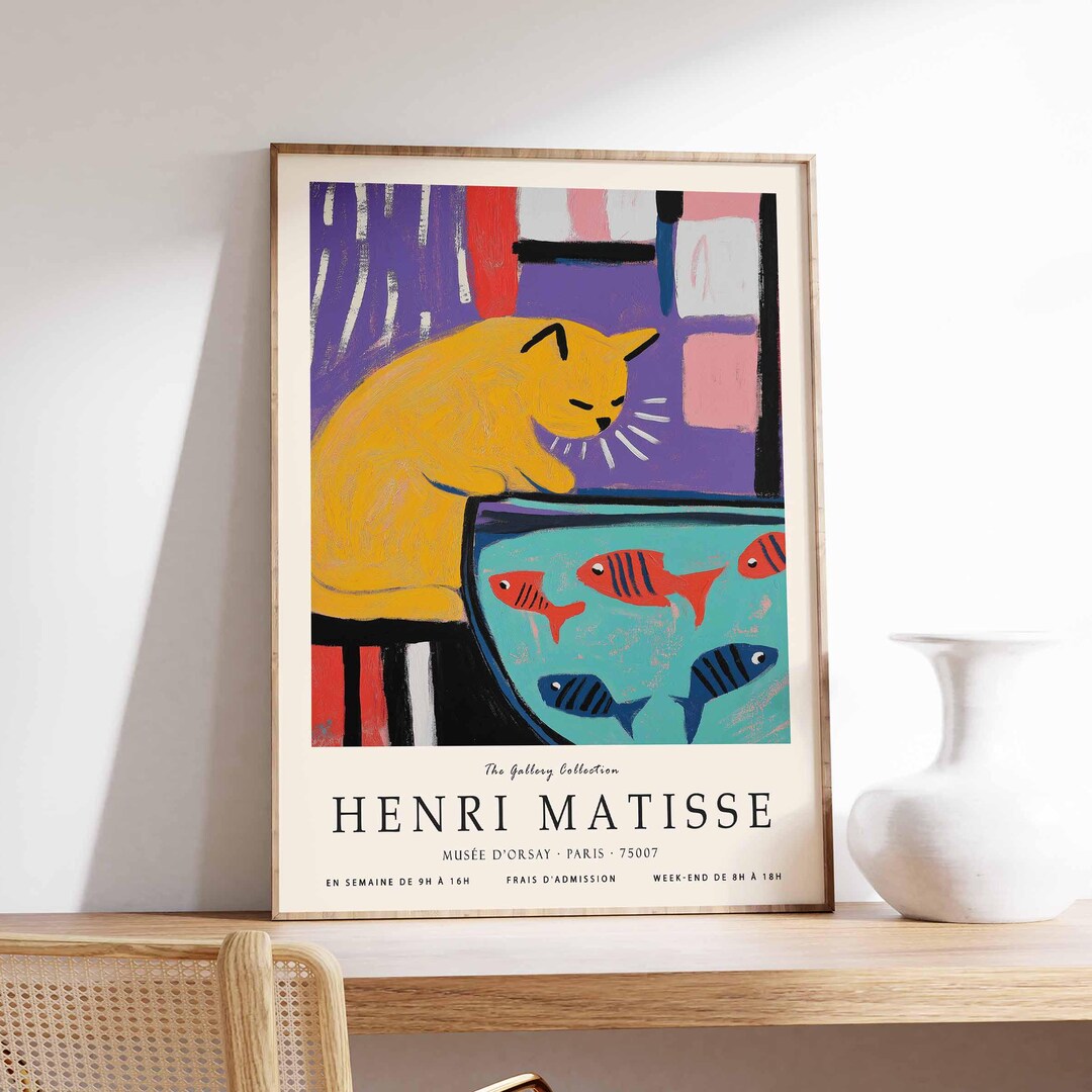 Henri Matisse Poster, Cat Print, Matisse Decor, Animal Poster, Floral ...
