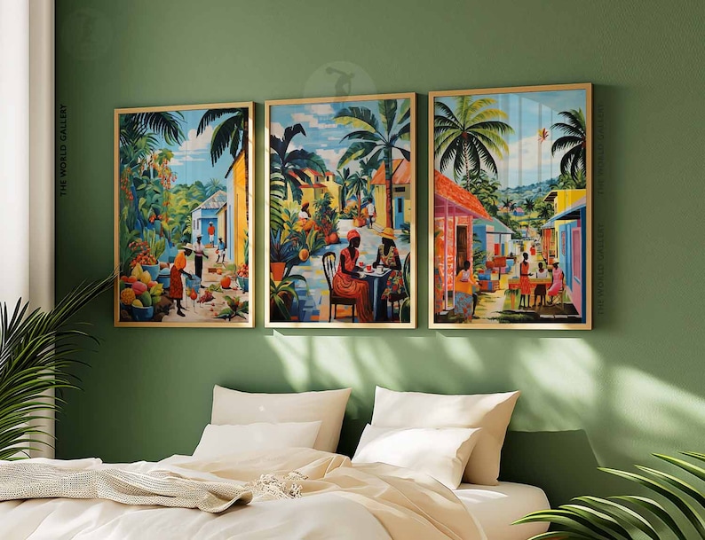 Caribbean Set of 3 Prints, Caribbean Wall Art, Tropical Decor, Exotic ...