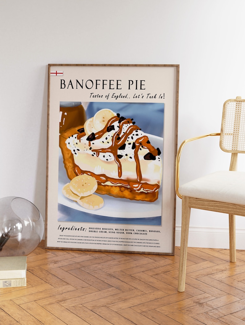 Banoffee Pie Food Poster Dessert Poster Food Art London - Etsy
