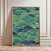 Green Japanese Wave Art Print, Coastal Home Decor - Etsy