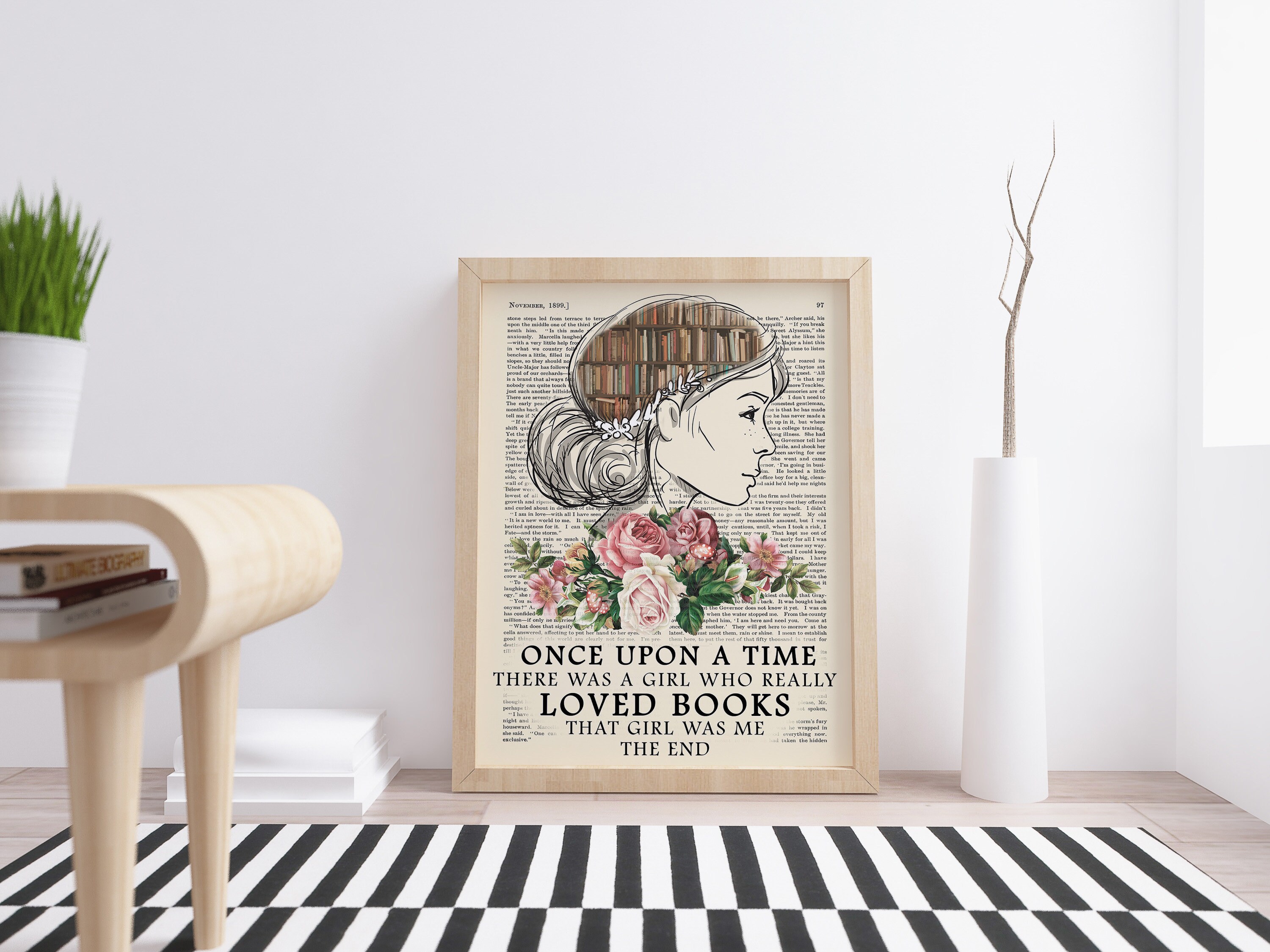 Book Lovers Poster Floral Poster Print Vintage Print - Etsy UK