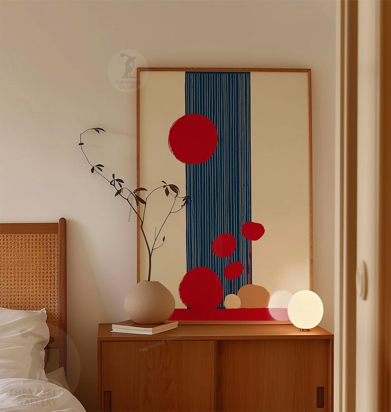 Abstract Sun Poster | Minimal Boho Wall Art | Retro Geometric Print ...