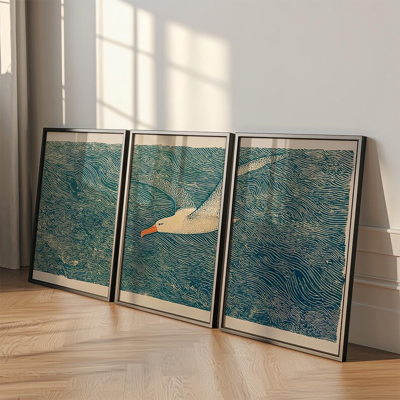 Albatross Posters Set of 3, Japanese Ink Prints - Etsy