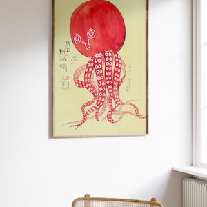Japanese Octopus Art Print, Japanese Poster, Sea Art, Vintage Art Print ...