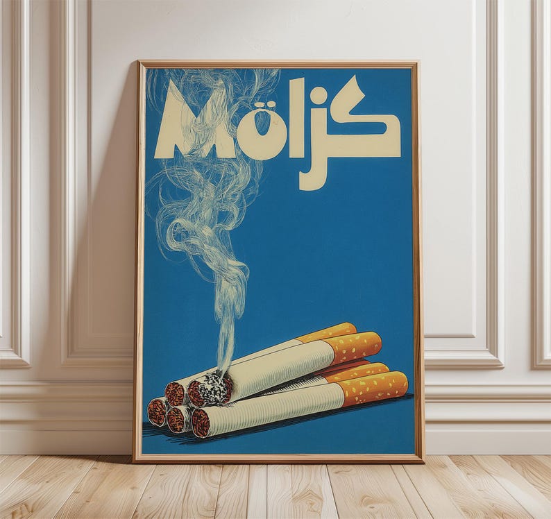 Vintage Arabic Cigarette Poster, Mid-century Modern Art Print - Etsy