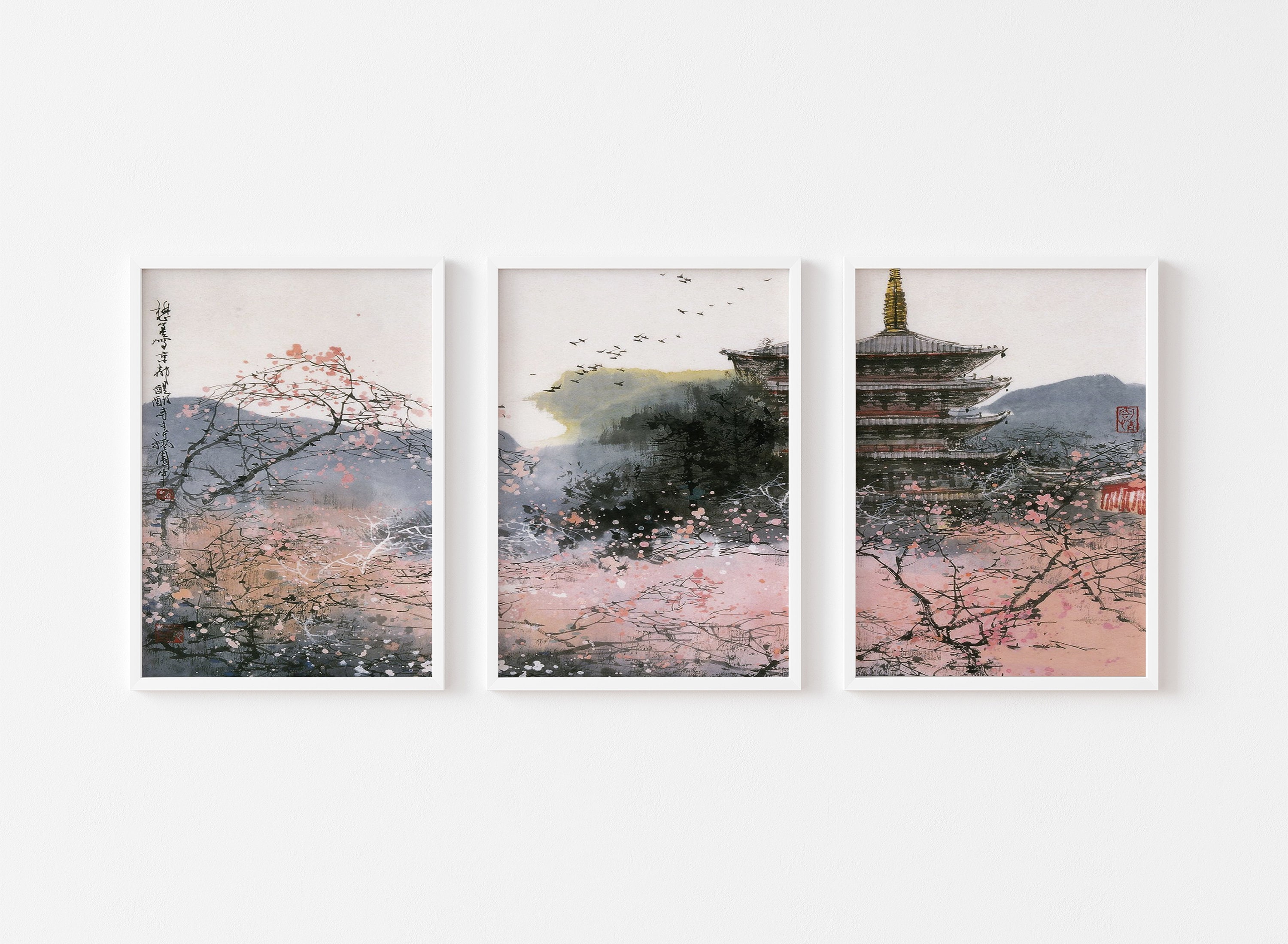 Japanese Set of 3 Posters Japanese Art Print Set Japanese - Etsy