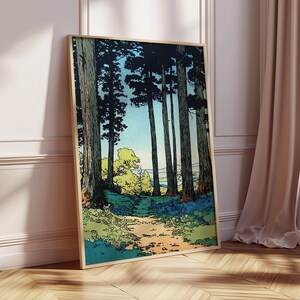 Vintage Forest Poster, Woodland Path Print, Rustic Botanical Decor - Etsy