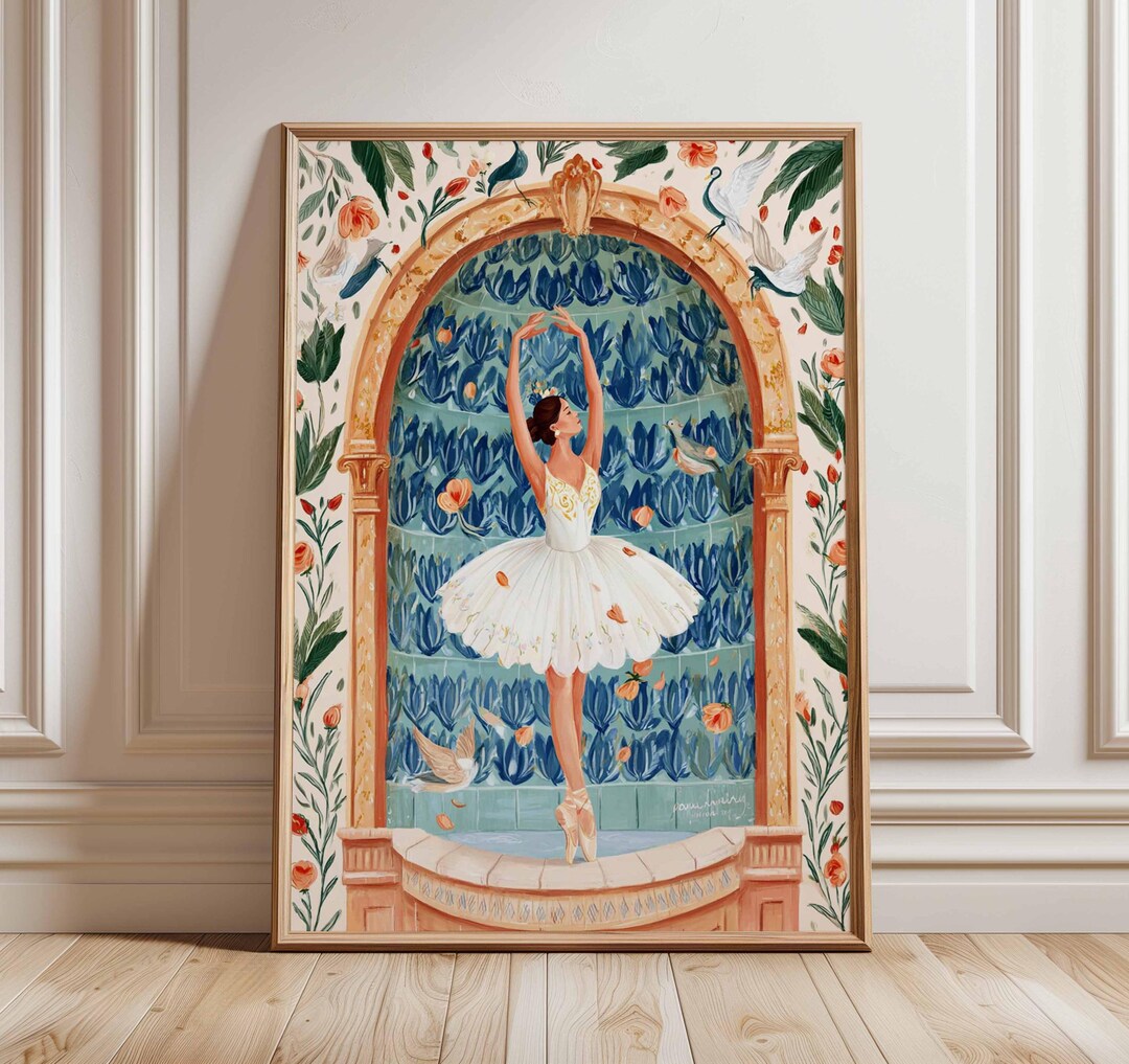 Ballerina Art Print, Floral Stage, Ballet Dancer Artwork - Etsy