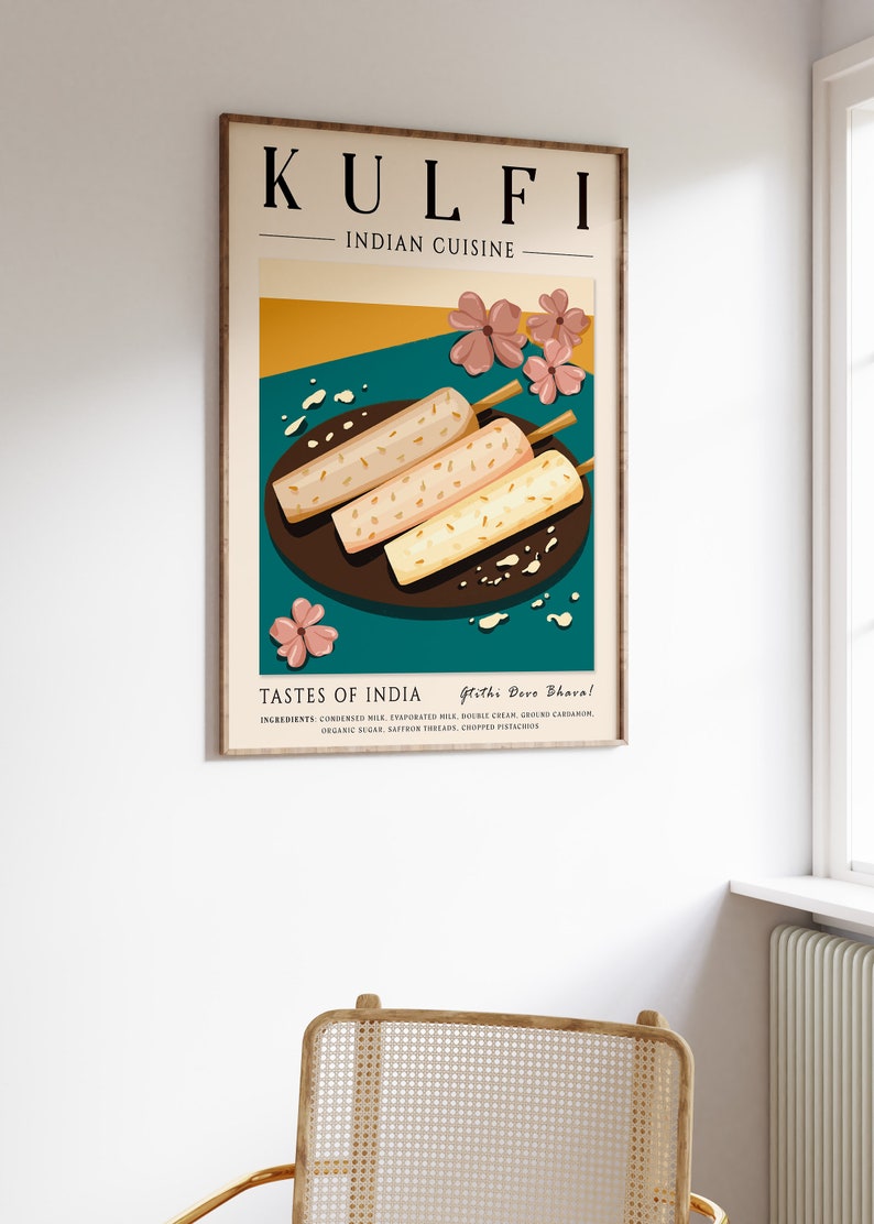 Kulfi Poster, Indian Food Art, Indian Food Poster, Kitchen Decor ...
