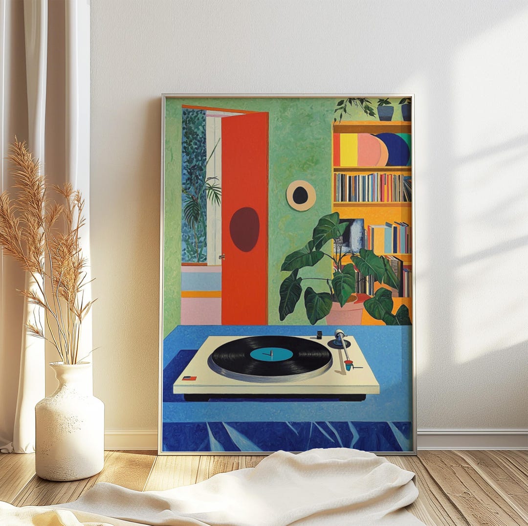 Retro Music Room, Vinyl Poster, Vintage Music Print, Record Store Art ...
