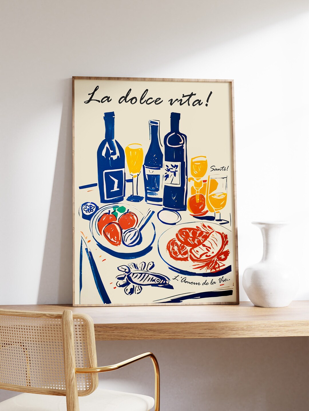 Retro Food Print, Vintage Food Art, Dinner Party Art, Kitchen Poster ...