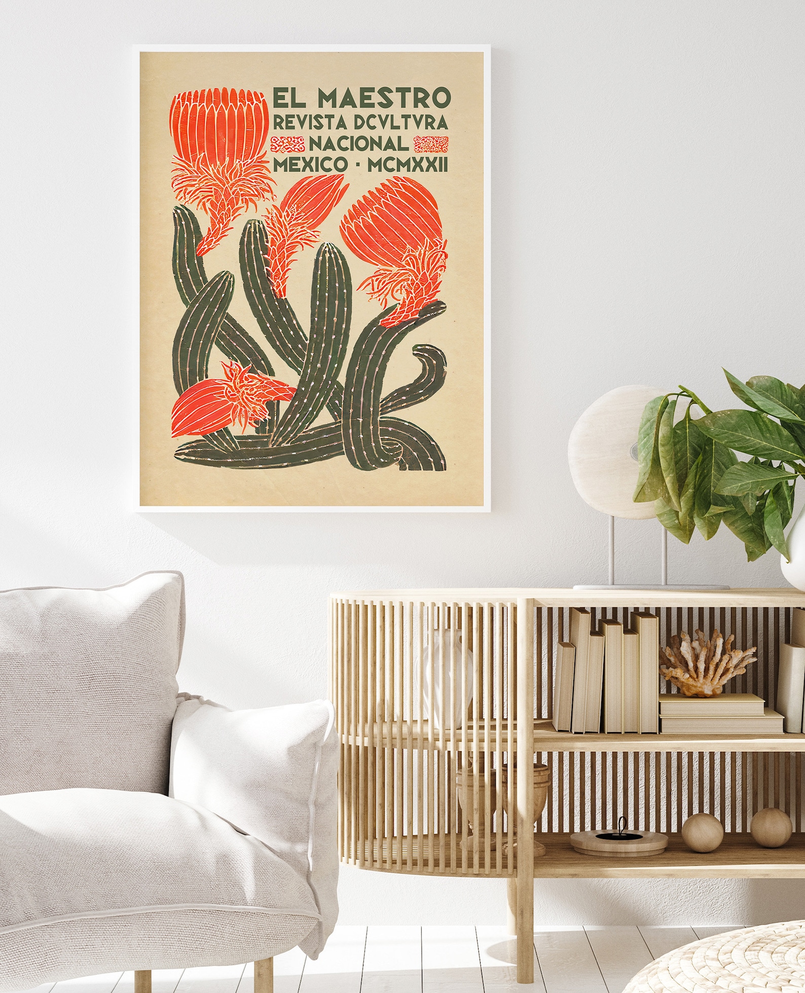 Mexican Exhibition Art Poster, Mexican Print, Floral Vintage Wall Art ...