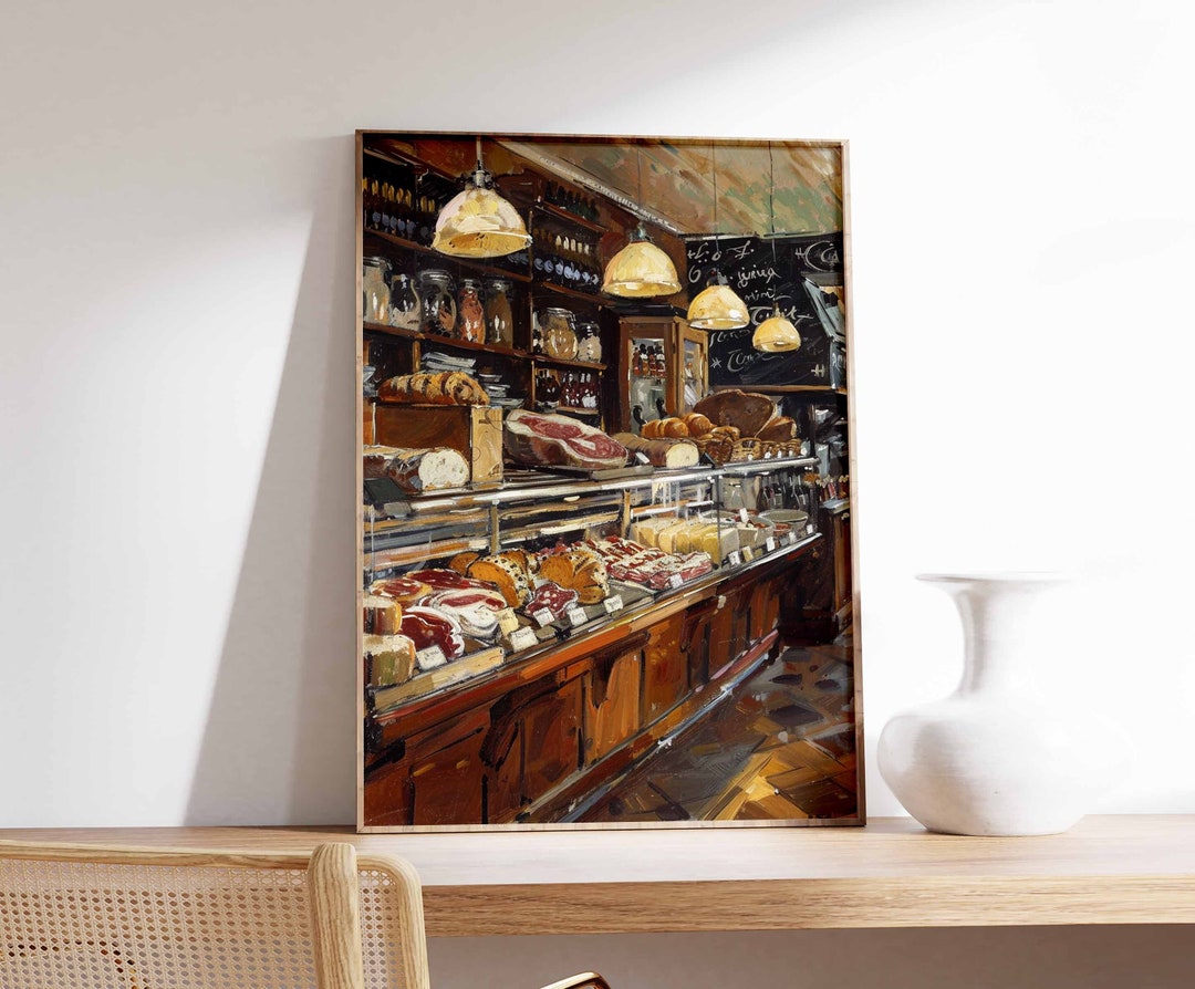 Vintage Delicatessen Poster, Food Art, Kitchen Decor, Deli Poster, Cafe ...