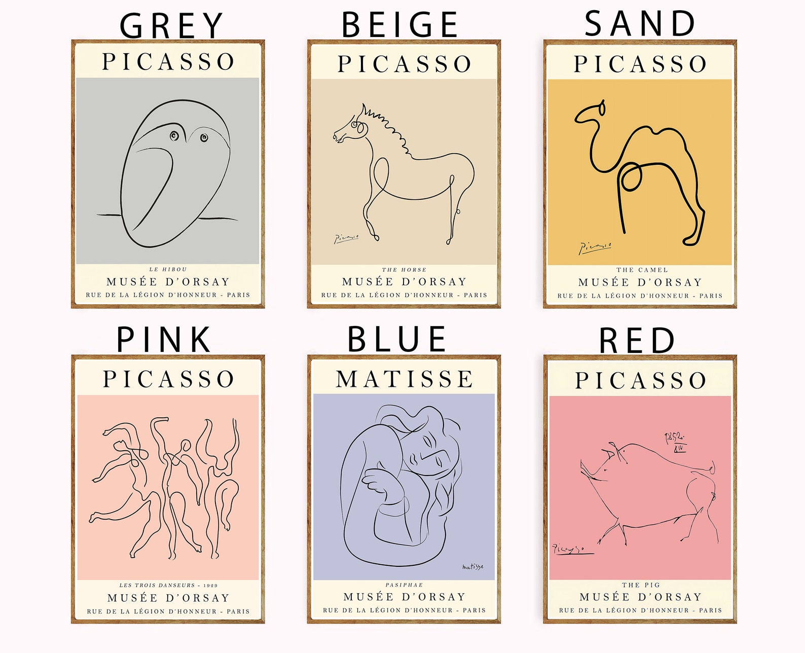 Pablo Picasso Poster Sets Choose Your Colours Animal Art - Etsy
