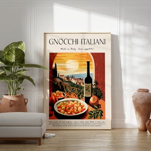 Italian Food Poster, Gnocchi Food Print, Pasta Art, Kitchen Decor ...
