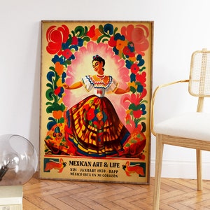 Mexican Art and Life Poster, Colourful Mexican Art Prints, Traditional ...