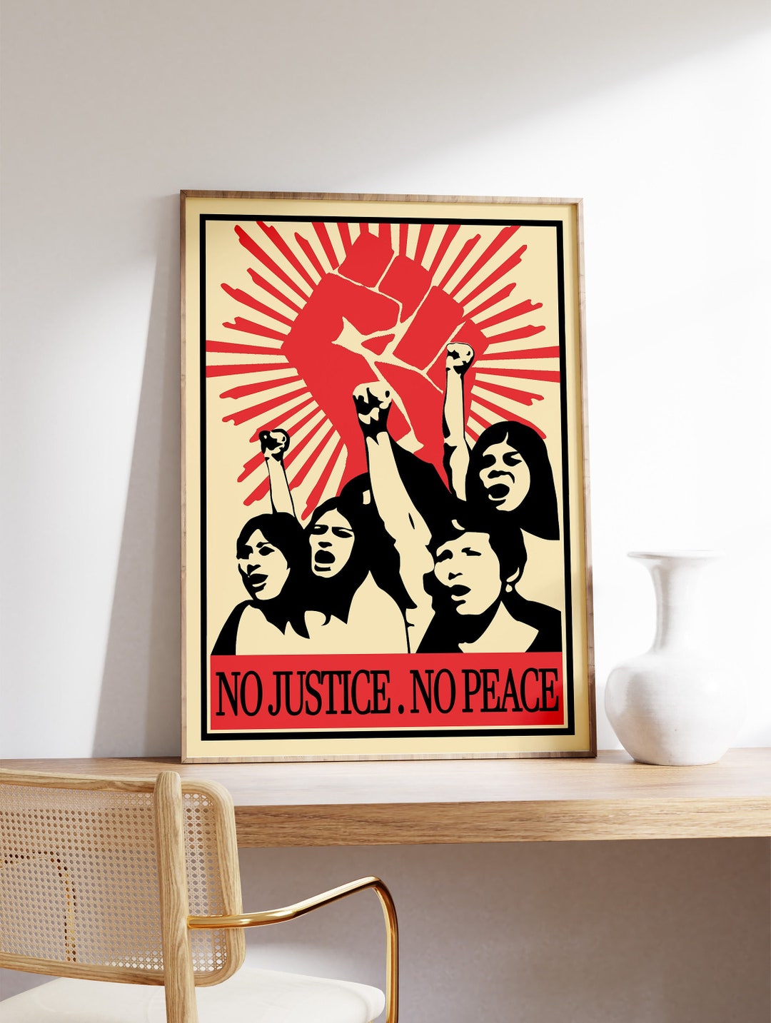 No Justice No Peace Poster, BLM Anarchist Socialist Communist Print ...