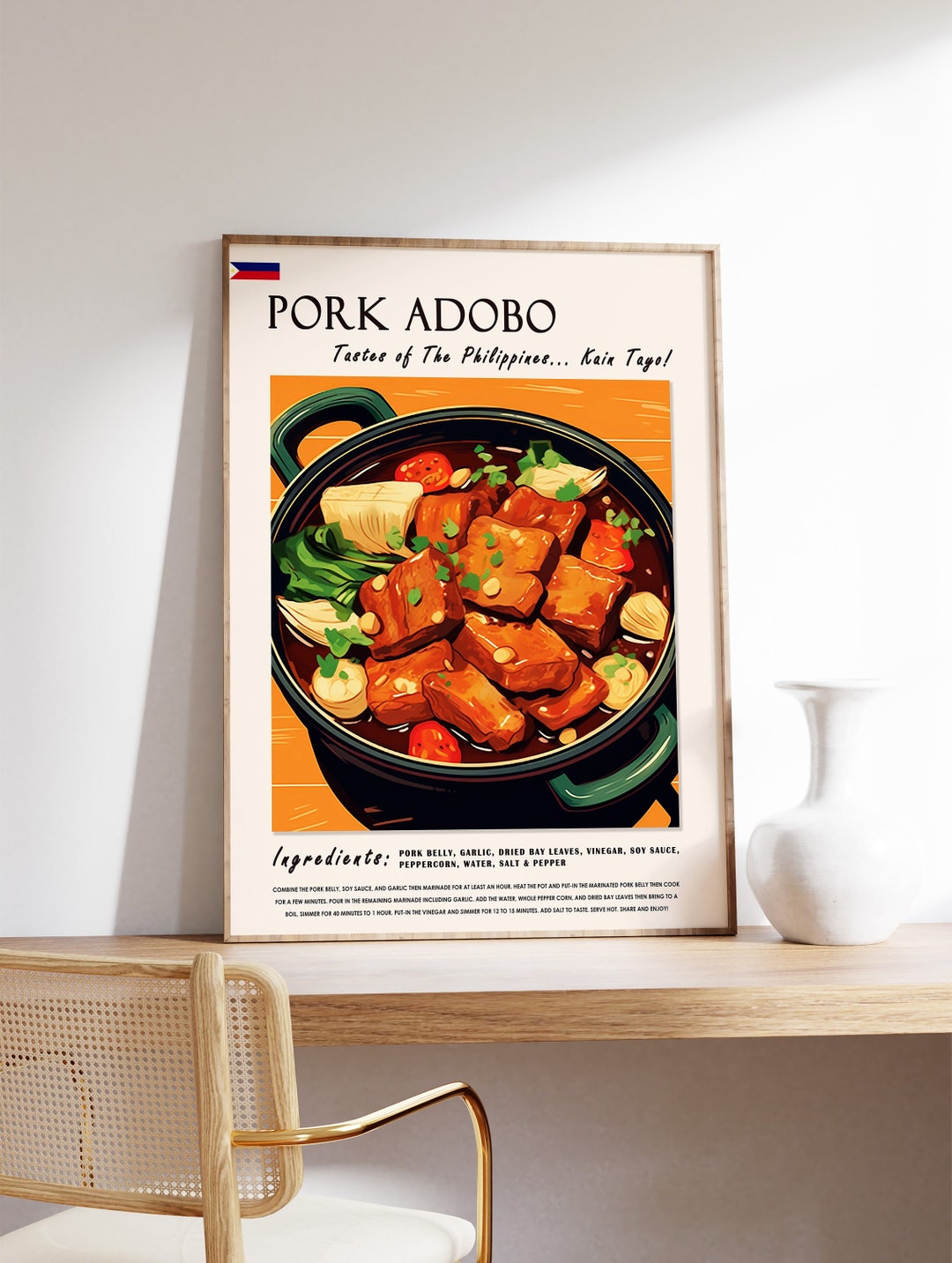 Pork Adobo Filipino Food Poster, Filipino Food Print, Philippines Food ...