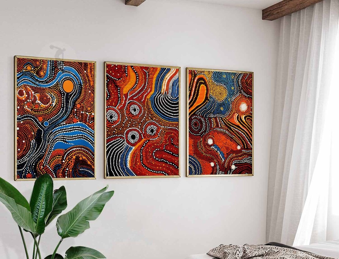 Aboriginal Art Prints, Indigenous Australian Decor, Set of 3 - Etsy