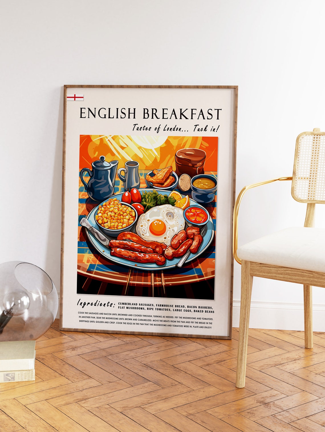 English Breakfast Food Art Print, Kitchen Wall Decor - Etsy