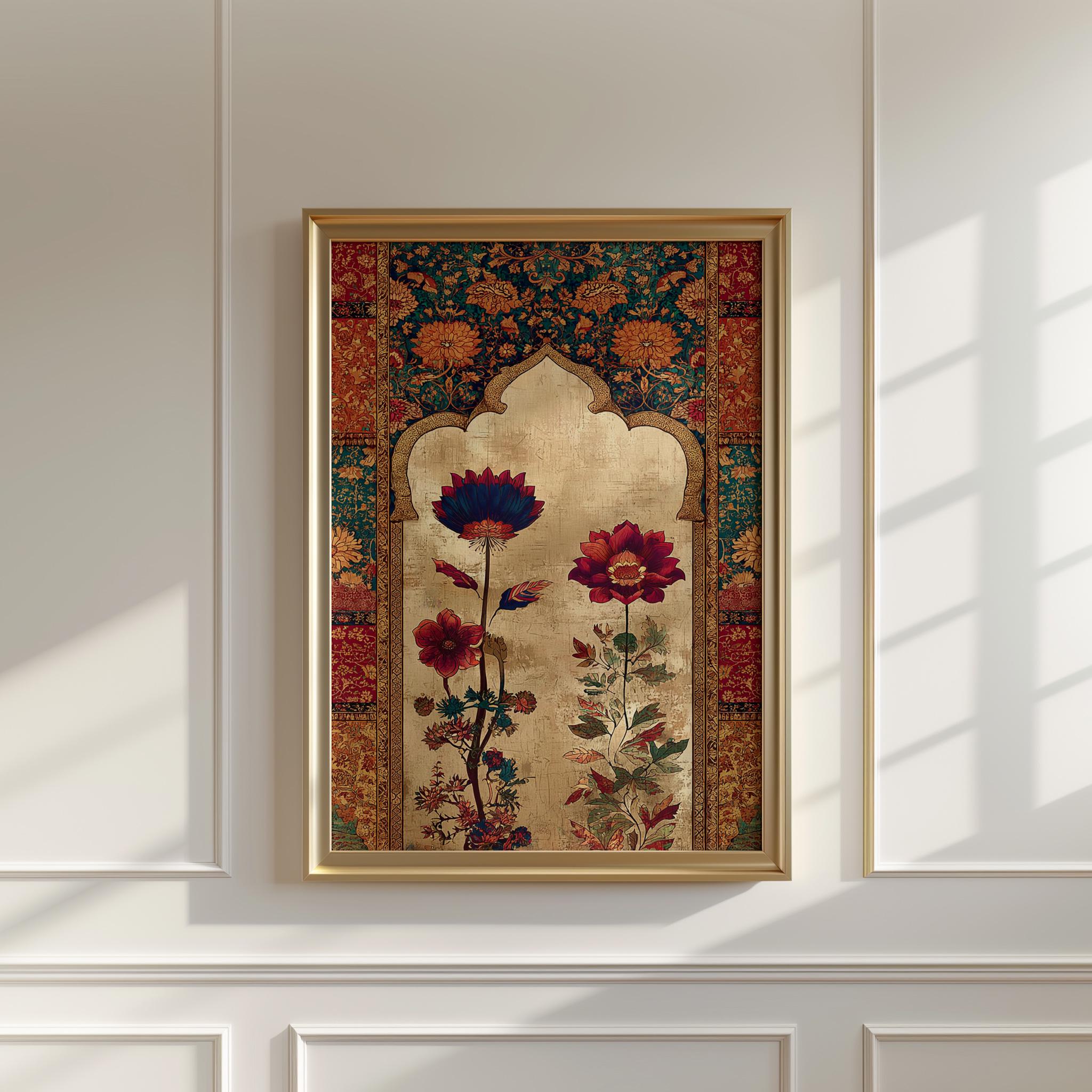Persian Floral Arch Poster, Ornate Tapestry-style Art Print - Etsy