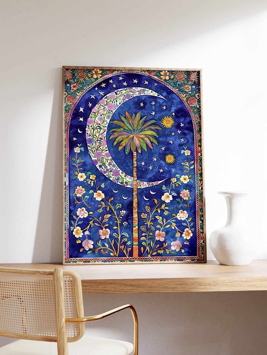 Islamic Floral Art Print, Arabic Middle Eastern Decor - Etsy