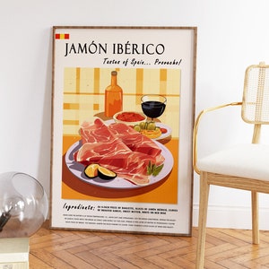 Jamon Iberico Food Poster, Spanish Food Print, Spain Decor, Kitchen ...